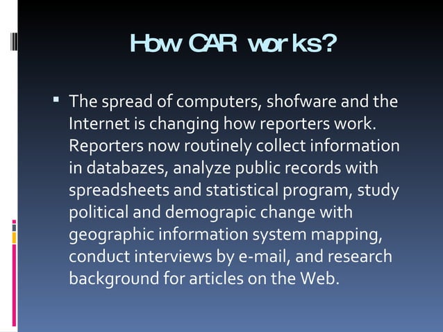 Computer Assisted Reporting2 Week6 | PPT