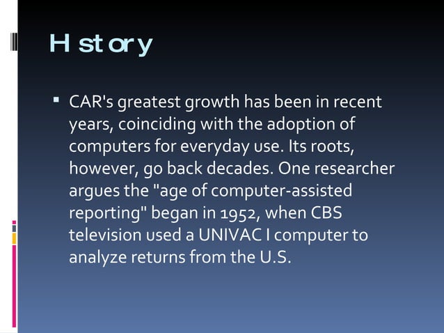 Computer Assisted Reporting2 Week6 | PPT