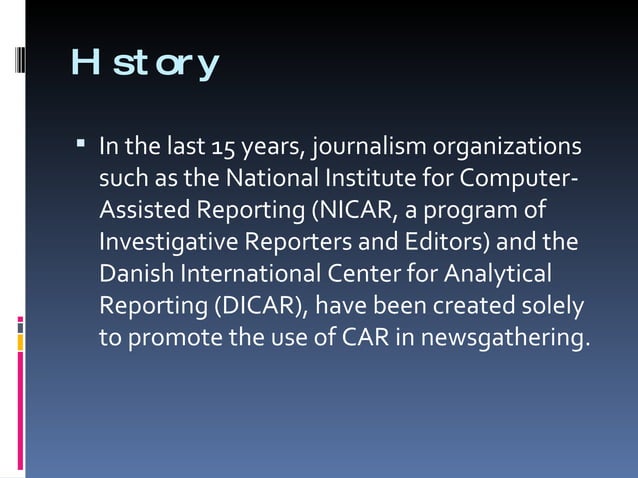 Computer Assisted Reporting2 Week6 | PPT