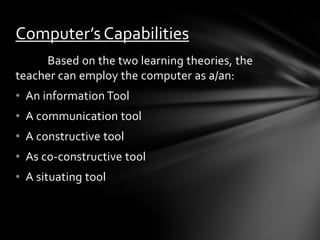 Computer as the teacher’s tool | PPT