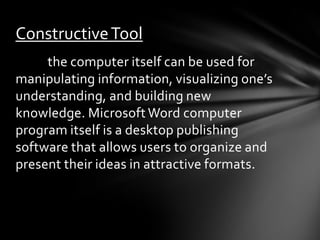 Computer as the teacher’s tool | PPT