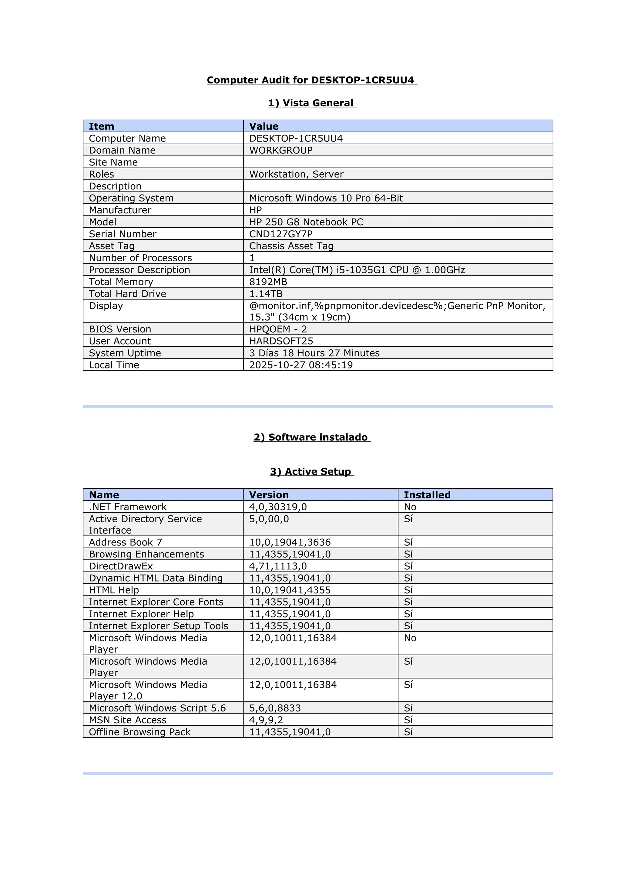 Computer Audit for DESKTOP.docx mayra ele | DOCX