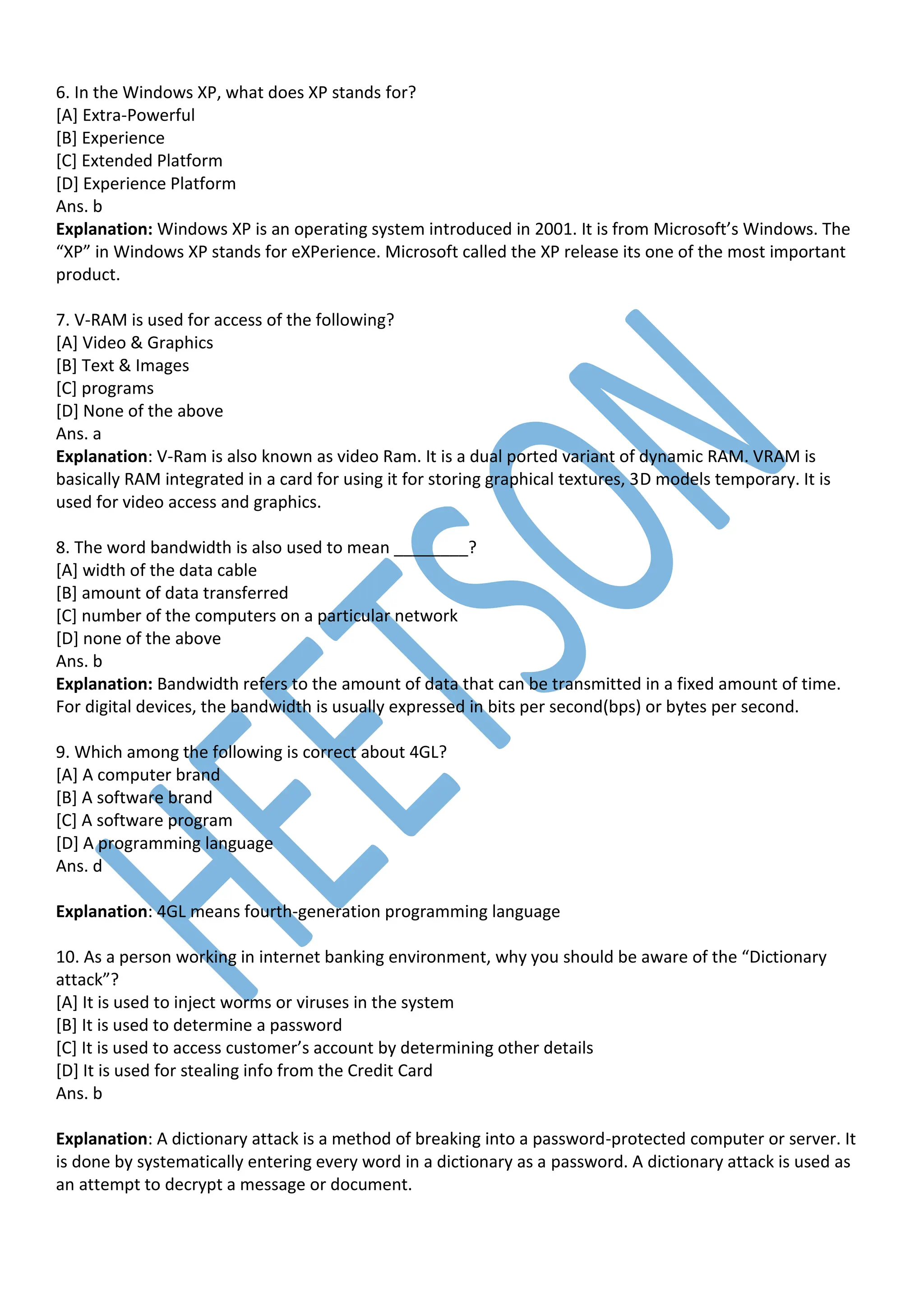 Computer Awareness MCQ Most Important Question | PDF