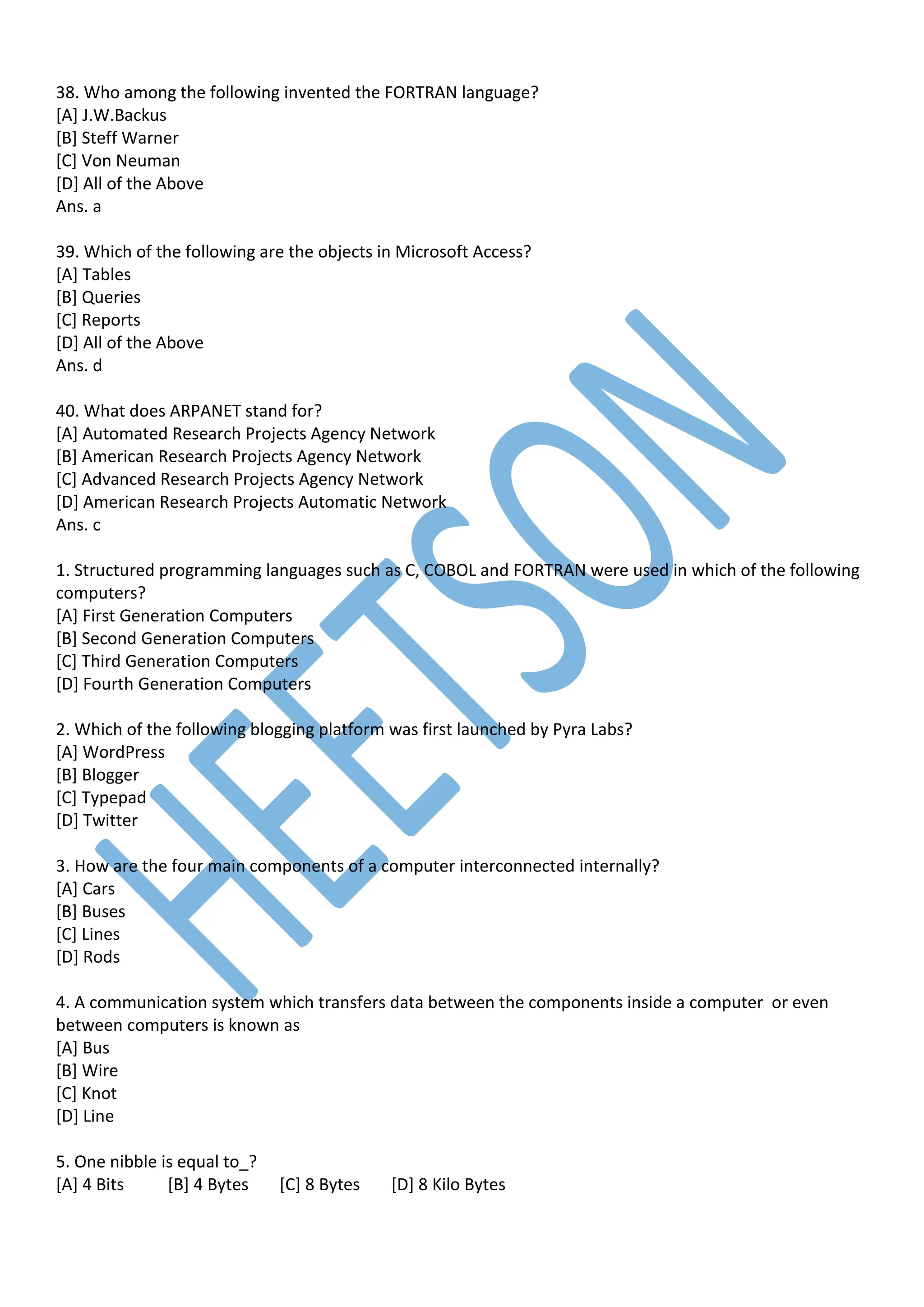 Computer Awareness MCQ Most Important Question | PDF