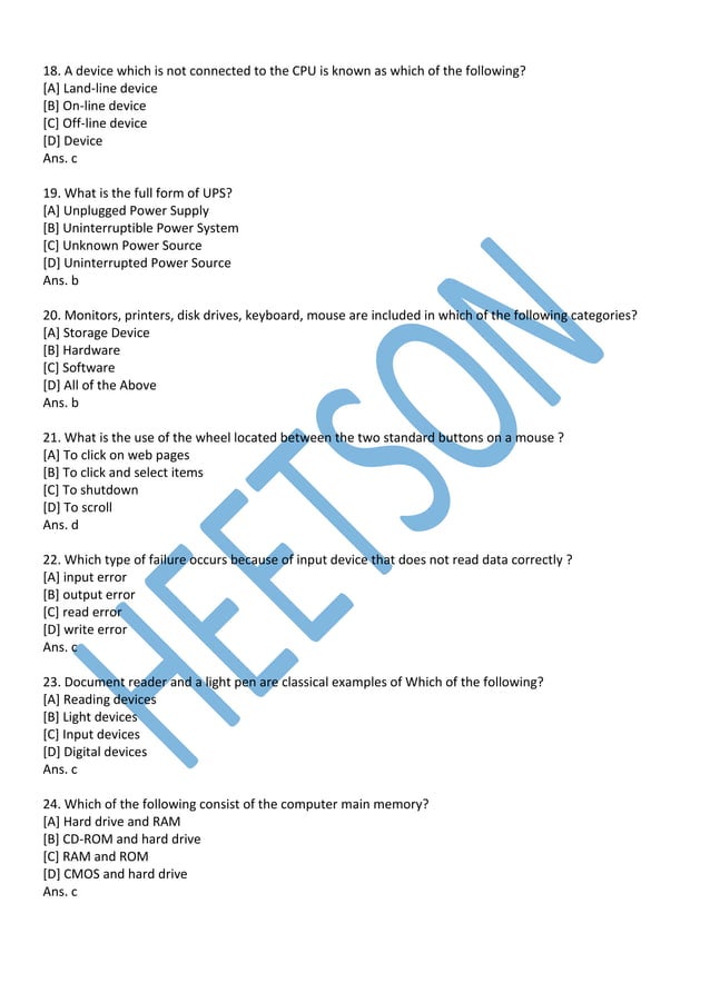 Computer Awareness MCQ Most Important Question | PDF