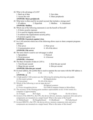 Computer awarness question bank | PDF