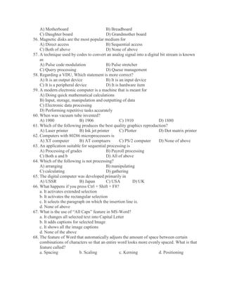 Computer awarness question bank | PDF