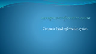 Computer based information system | PPTX