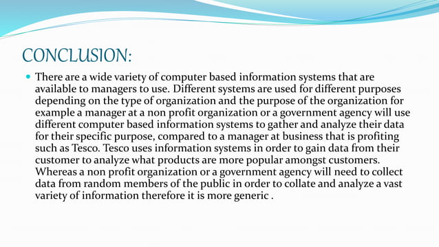 Computer based information system | PPTX | Operating Systems | Computer ...