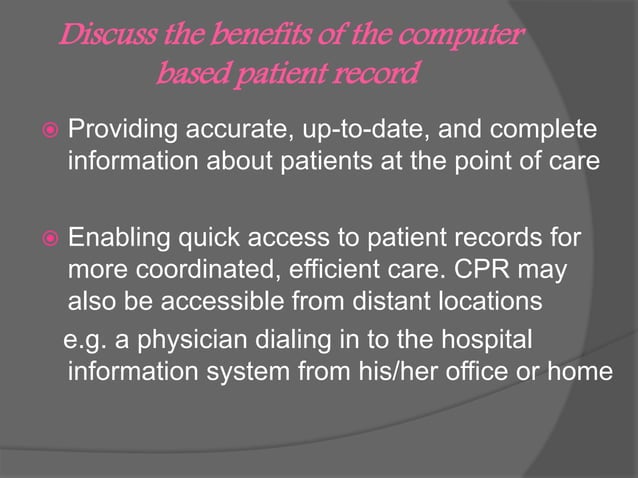 Computer based record | PPTX | Health Insurance | Insurance