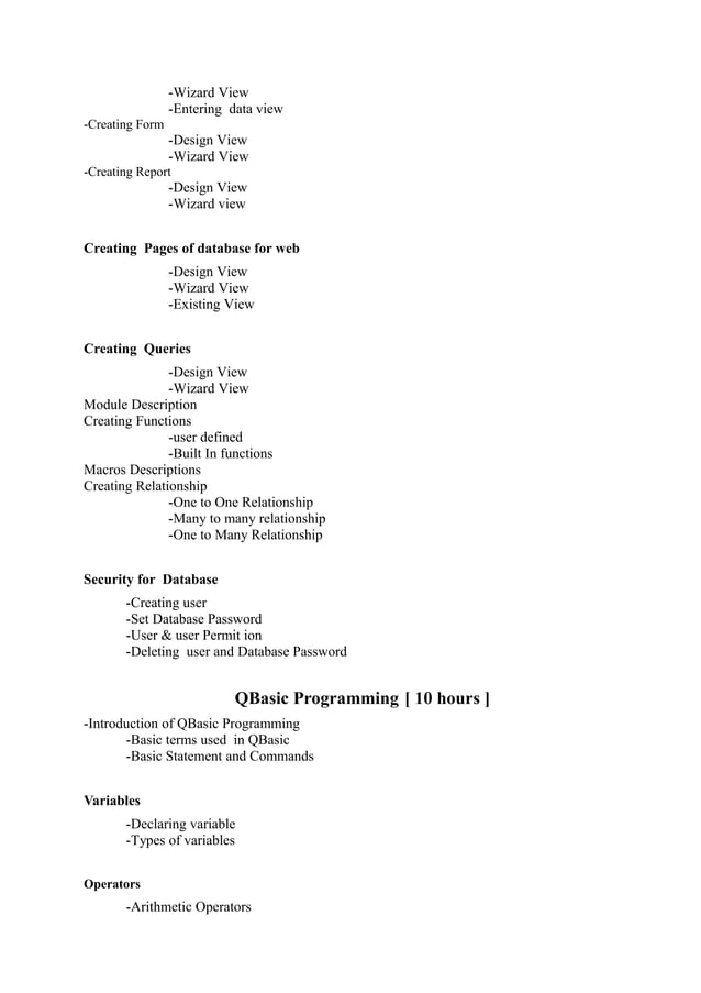 Computer basic course | DOC