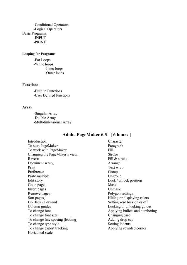 Computer basic course | DOC