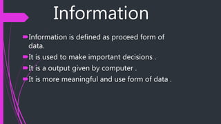Computer basic definations | PPT