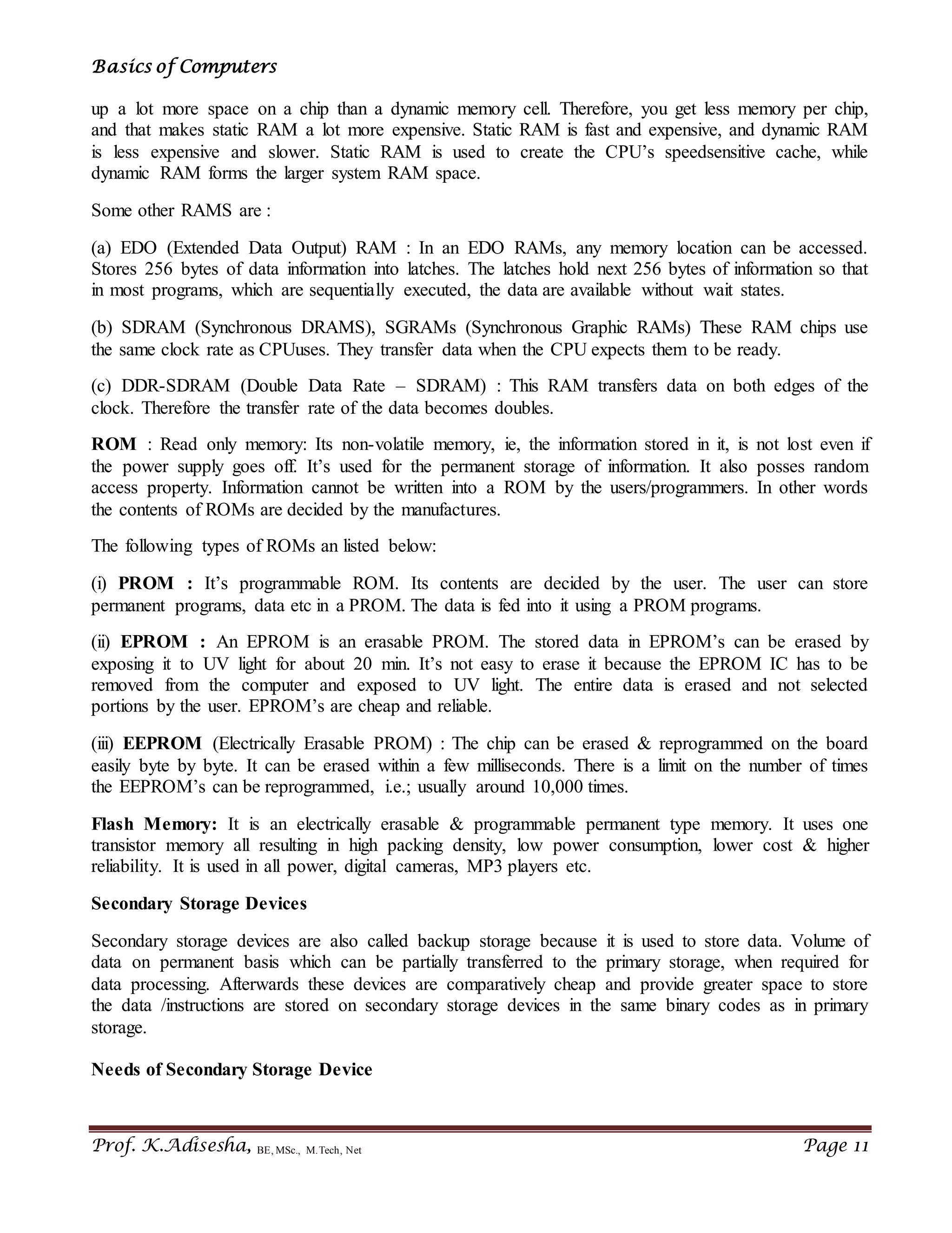 Computer basics | PDF | Data Storage and Warehousing | Computing