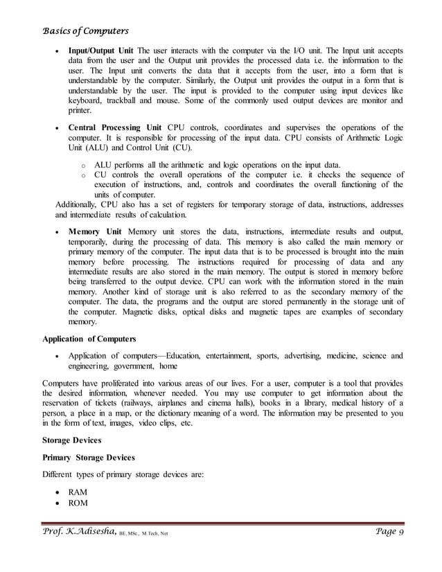 Computer basics | PDF | Data Storage and Warehousing | Computing