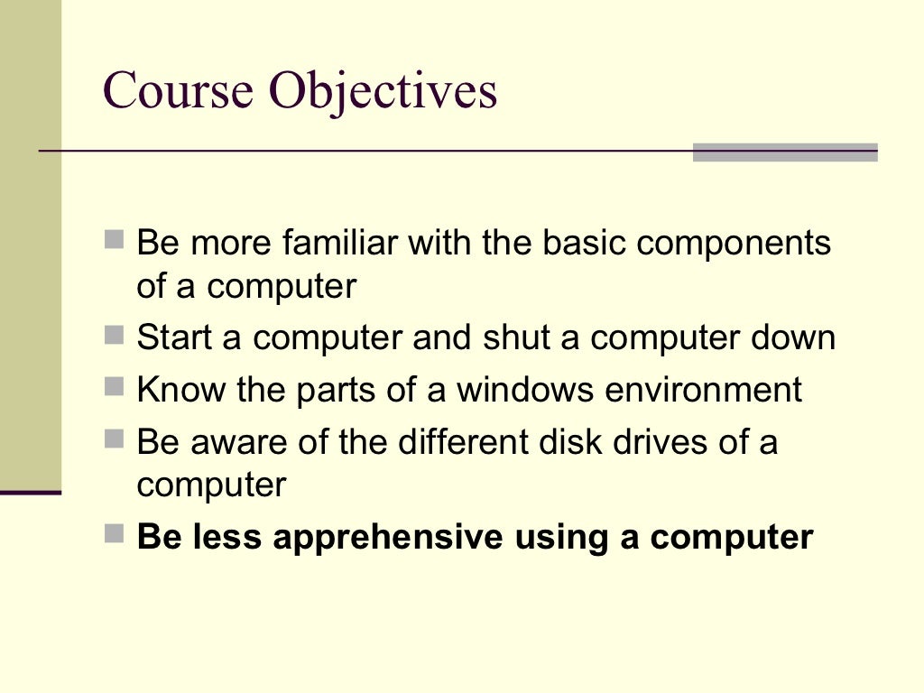 Computer Basics 101 Slide Show Presentation