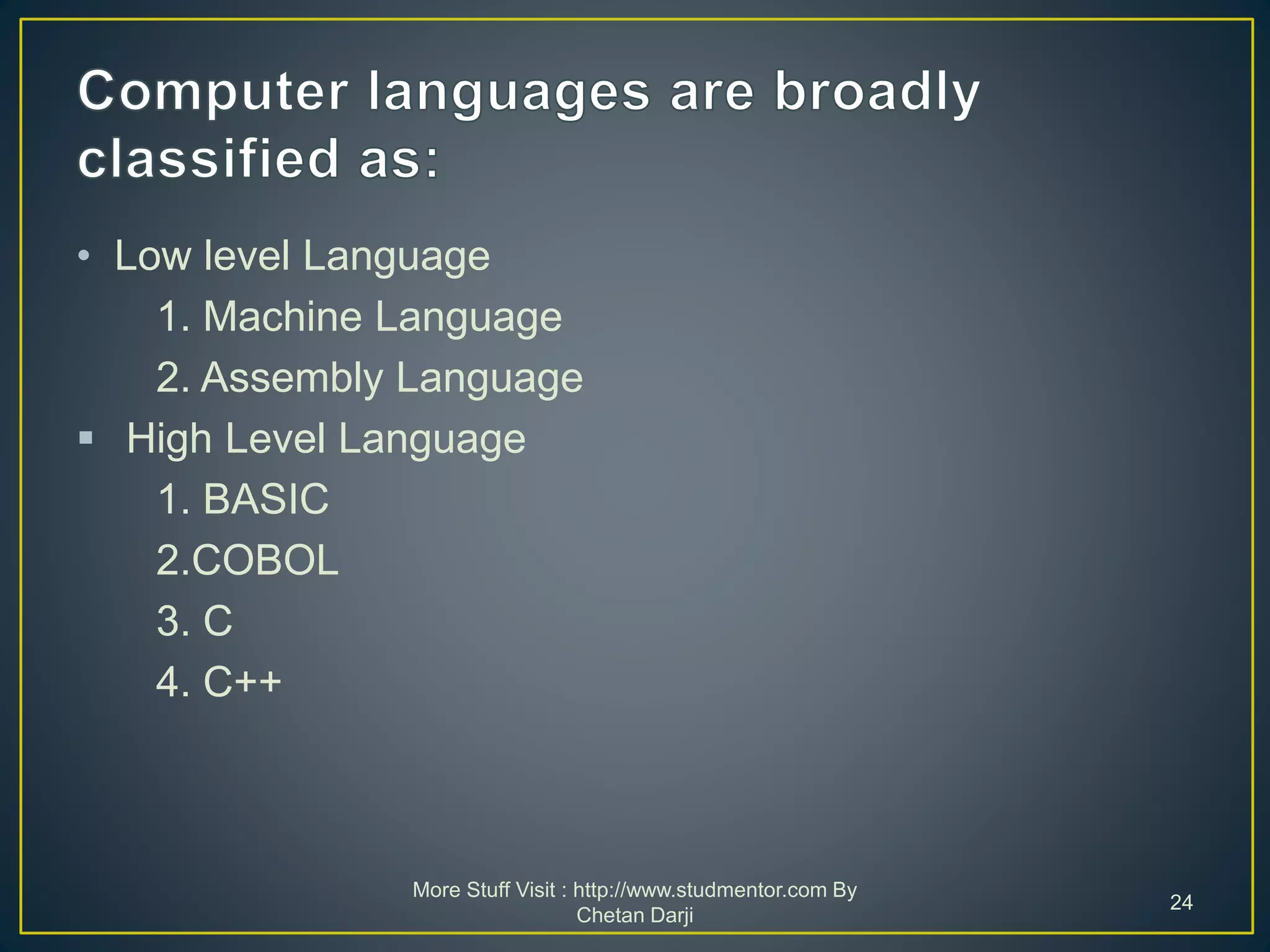 Computer Basics Tutorial By Stud Mentor | PPT