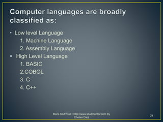 Computer Basics Tutorial By Stud Mentor | PPTX