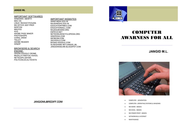 Computer basics for all . jangid ml | PPT