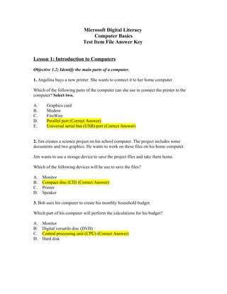 Computer basics tif_key | PDF