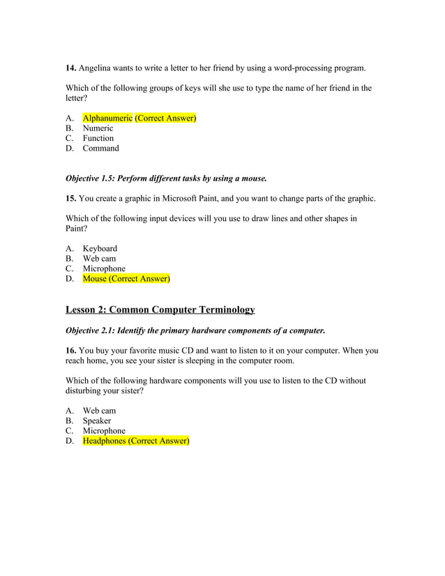 Computer basics tif_key | PDF