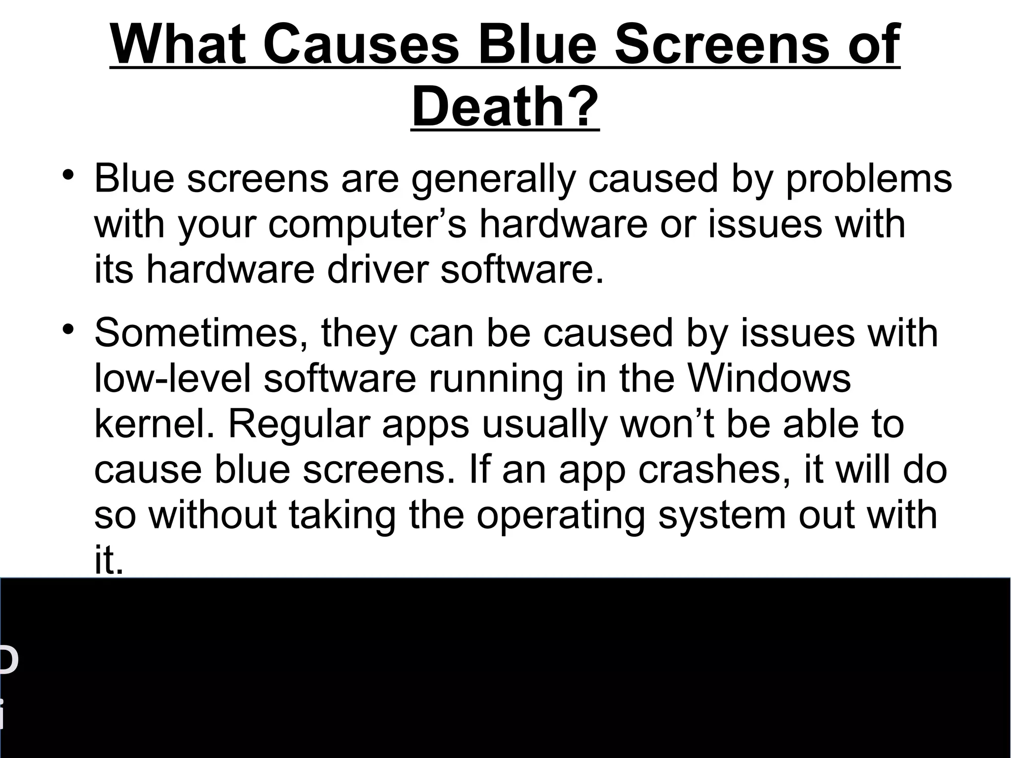 Computer blue screen error | PPT