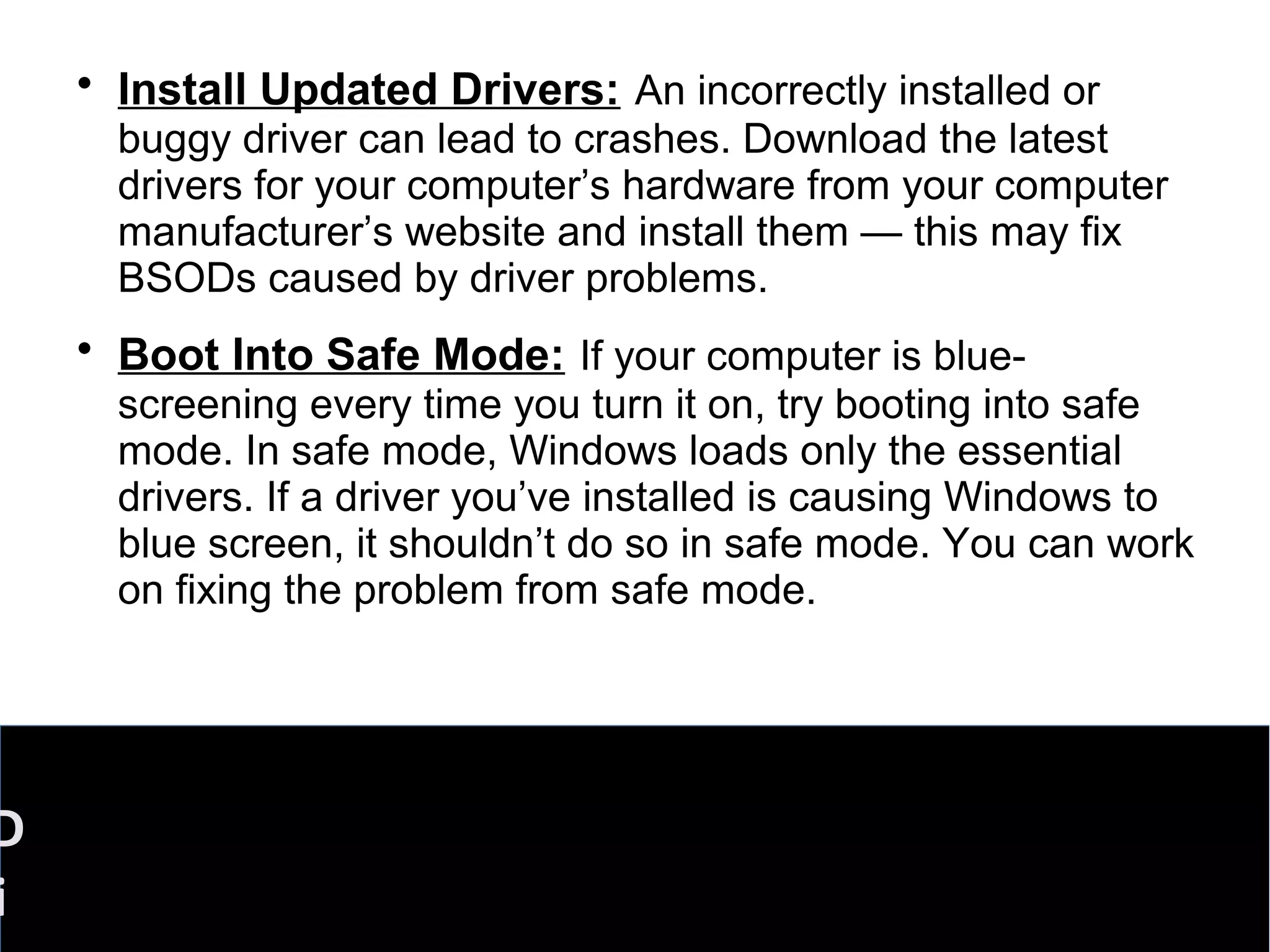 Computer blue screen error | PPT