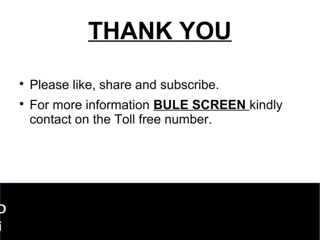 Computer blue screen error | PPT | Operating Systems | Computer Software and Applications