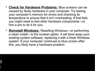 Computer blue screen error | PPT