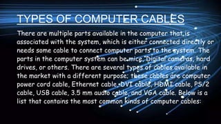COMPUTER CABLES Seminar presentation 7.pptx | Computer Networking ...