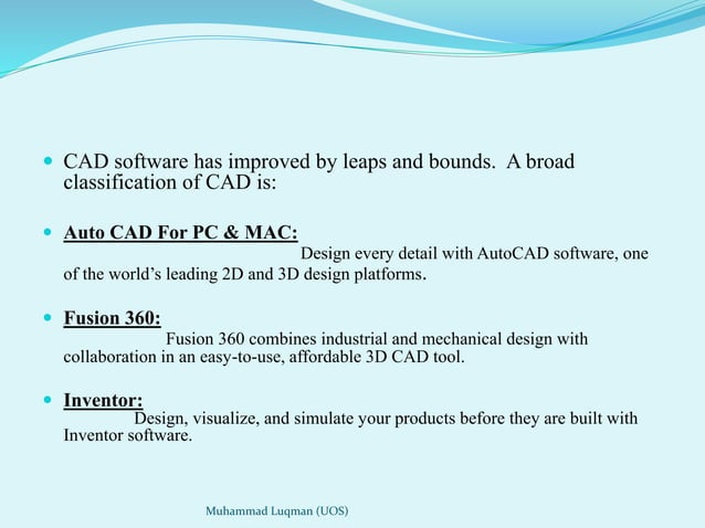 Computer Cad Presentation (computer aided design) | PPT