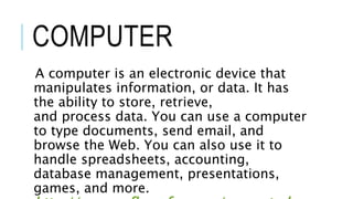 Computer capabilities limitations | PPTX