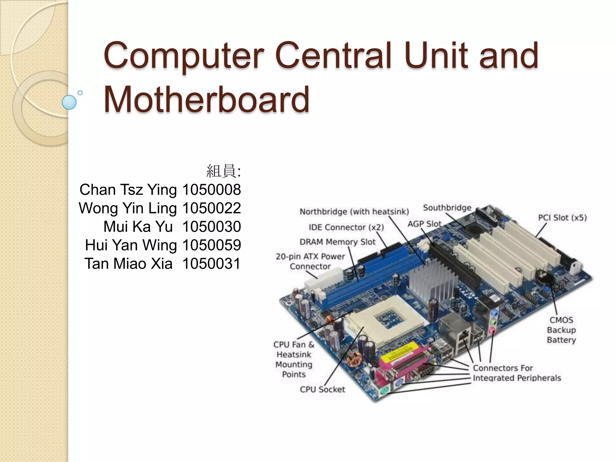 Computer central unit and motherboard | PPTX
