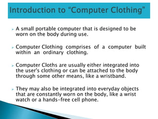 Computer clothing | PPTX