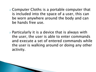 Computer clothing | PPTX