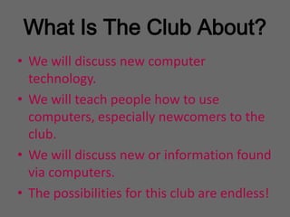 Computer Club | PPTX