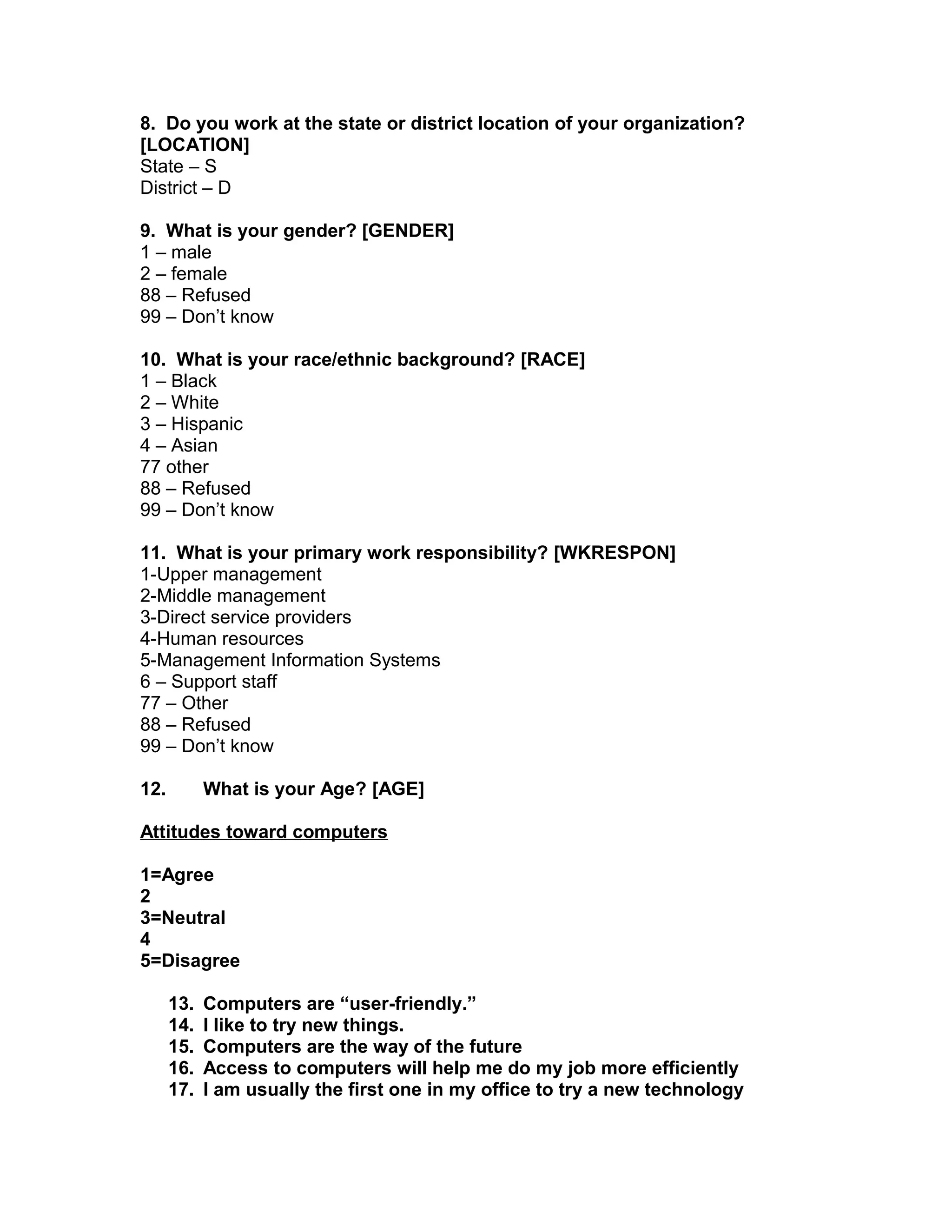 Computer Codebook | DOC