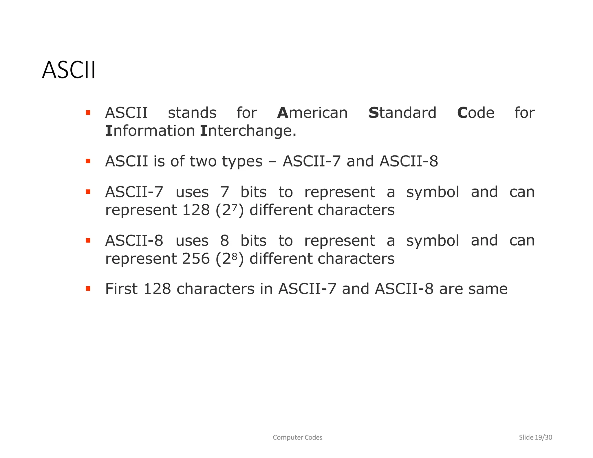 Computercodes Bcd Ebcdicasciiunicode Pptx Computing