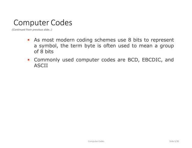computercodes, BCD, EBCDIC,ASCII,UNICODE | PPTX | Computing | Technology & Computing
