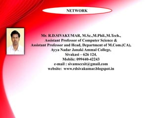 Network - R.D.Sivakumar | PPTX | Computer Networking | Computing