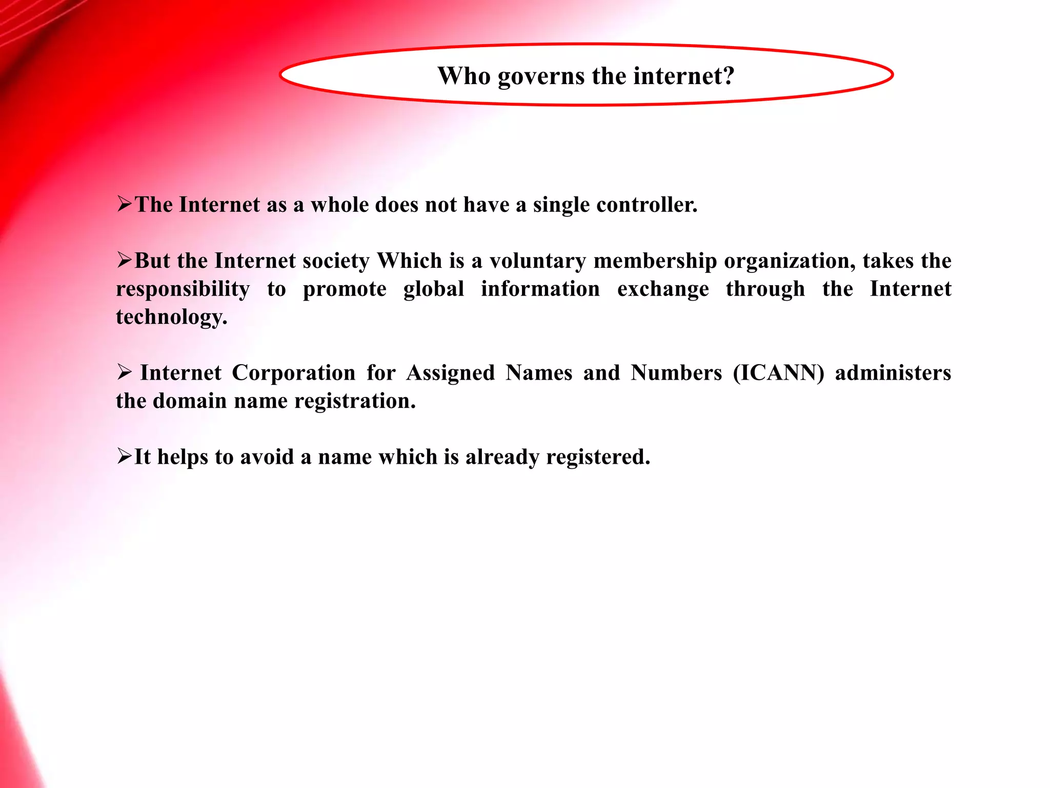 Who governs the Internet? - R.D.Sivakumar | PPTX | Internet | Computing