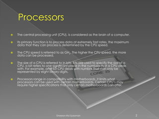Computer Components | PPTX