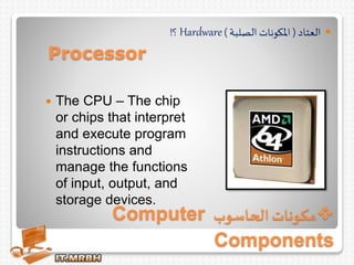 Computer Components مكونات الحاسب الآلي | PPT