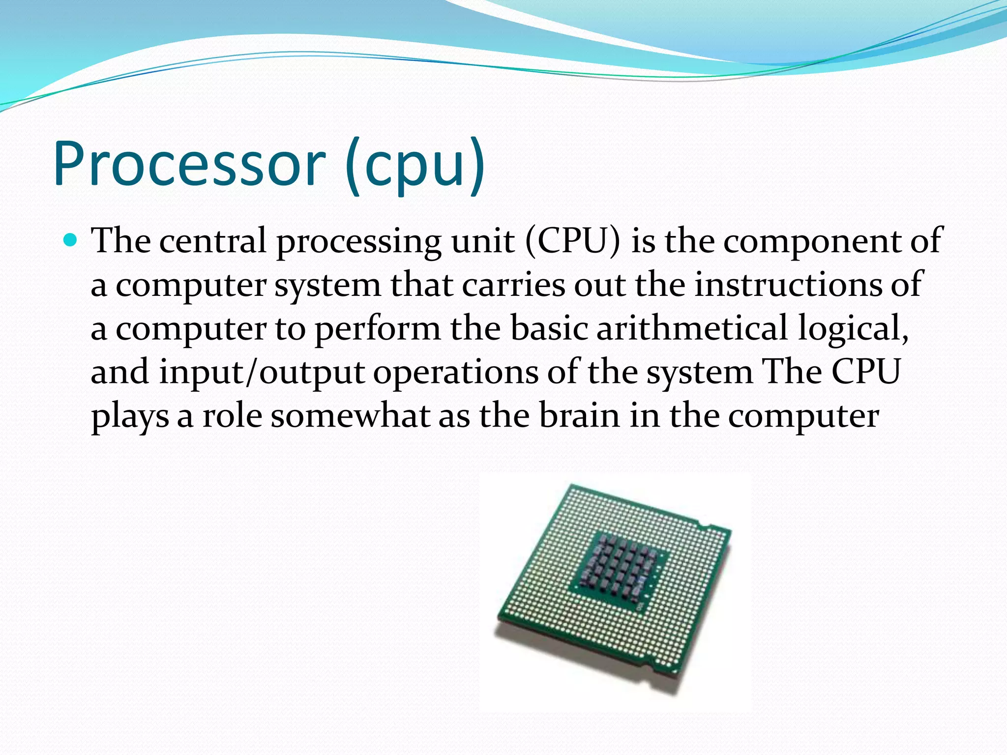 Computer components 54321 | PPTX