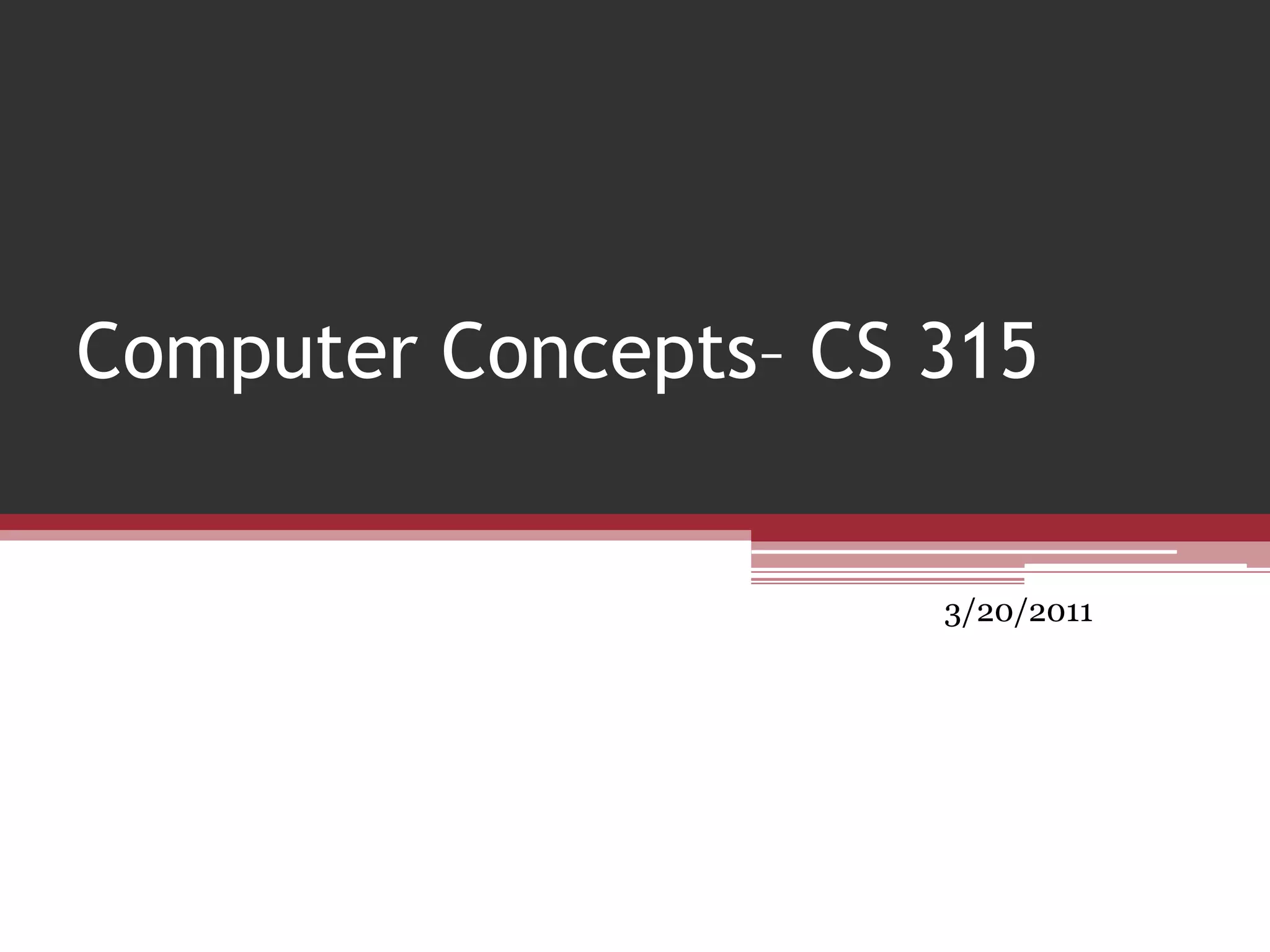 Computer concepts (chapter no. 1) | PPT