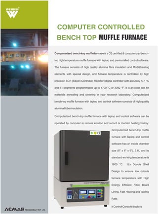 Computer controlled benchtop muffle furnace | PDF