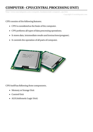 Computer cpu | PDF