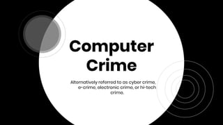 Computer Crime | PPT