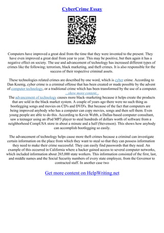 Computer Crime Essay | PDF