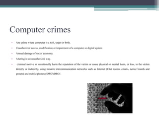 Computer crimes and forensics | PPT